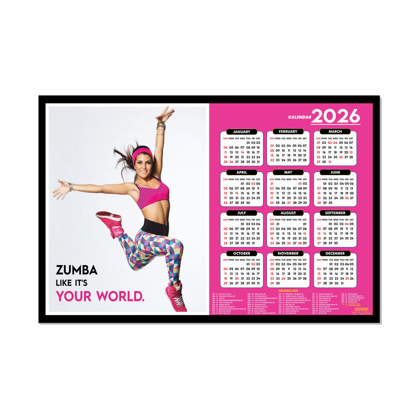 Zumba Wall Calendar 2026 hanging, (45 x 30 cm), Dance, Aerobics Wall C ...